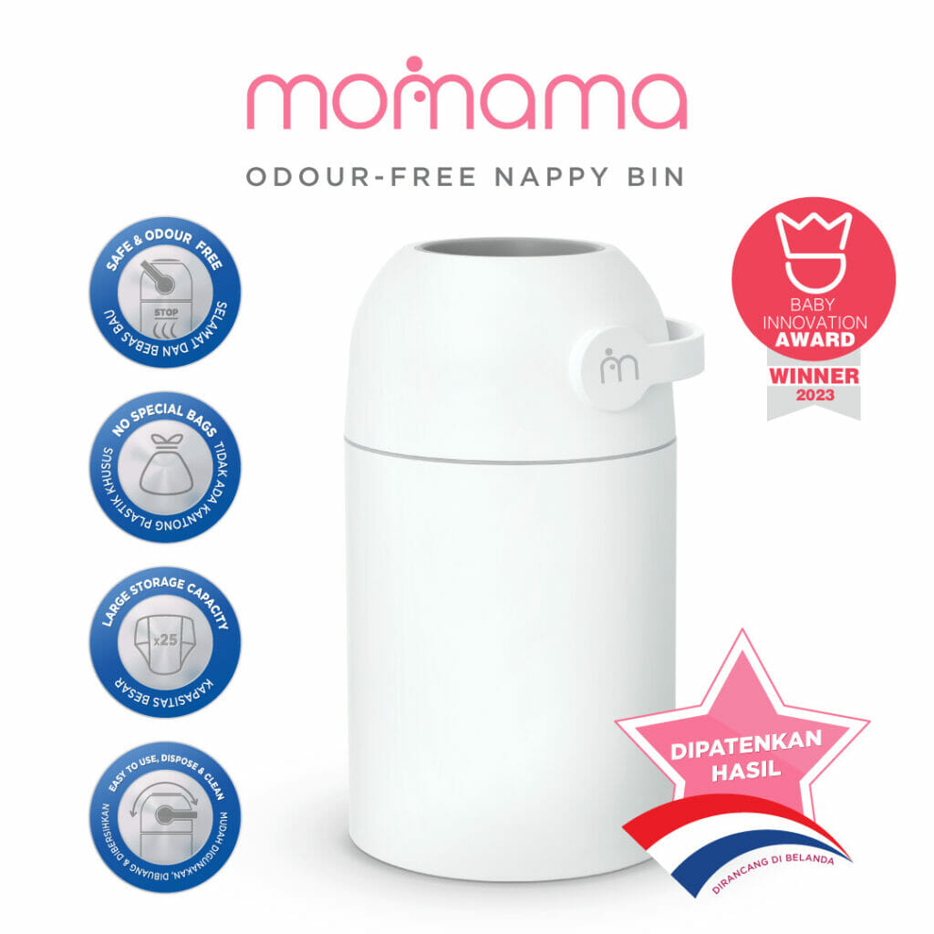 Odour-Free Nappy Bin (White) – Momama Indonesia